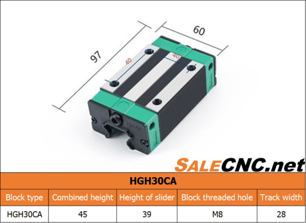 บล็อครางสไลด์ Linear Block HGH30CA